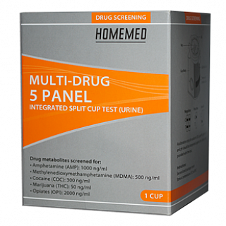 HOMEMED Multi-Drug 5 Panel Integrated Split Key Cup Single from Homemed™